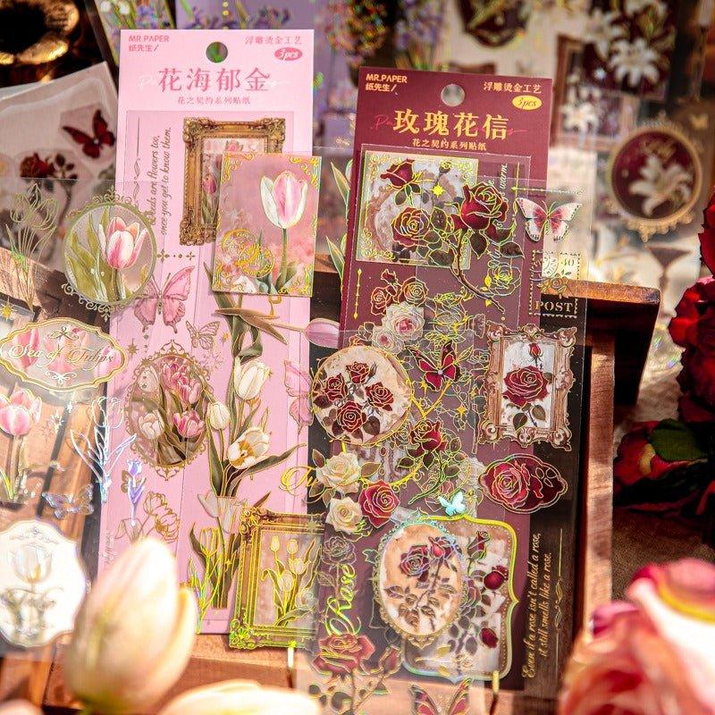 1167 Sticker Pack Flower Pact Series – Memo Journals