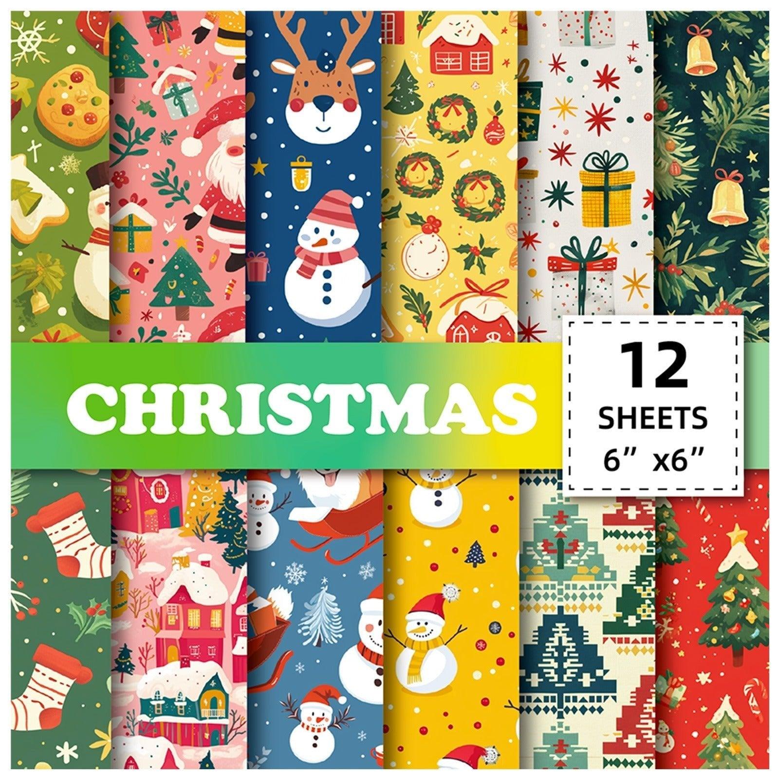 2114 12 Sheets of Christmas Eve Gift Wrapping Paper Christmas Day ...