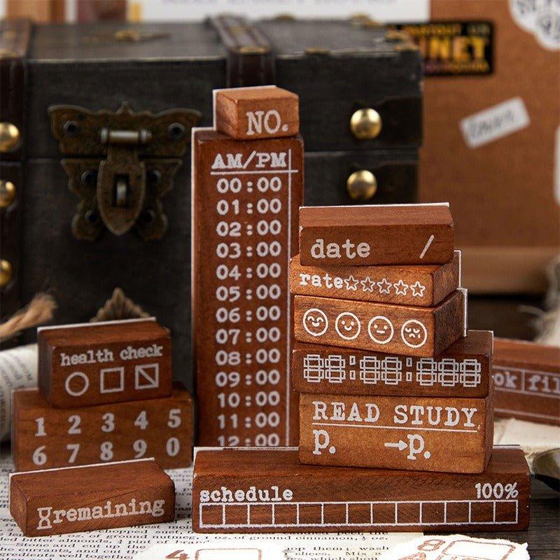 7012 Wooden Stamp Set Weekly Calendar Series – Memo Journals